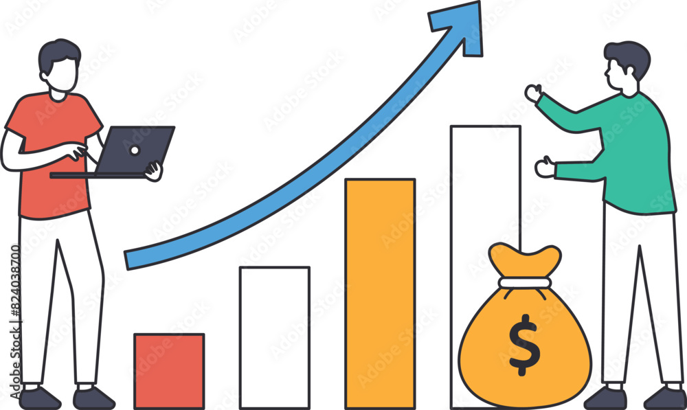 Corporate Ladder, and Teamwork to success together, employee career path or partnership support ...