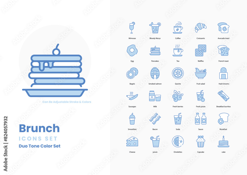 Brunch icons collection. Set contains such Icons as breakfast, lunch ...