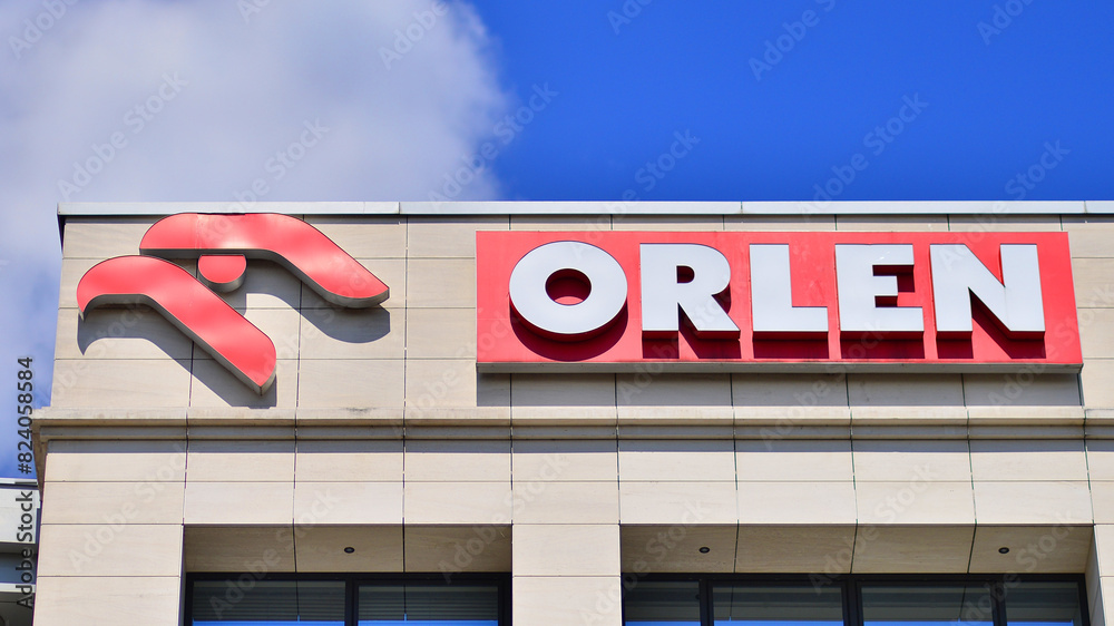 Warsaw, Poland. 18 May 2024. PKN Orlen. The headquarters of the Polish ...