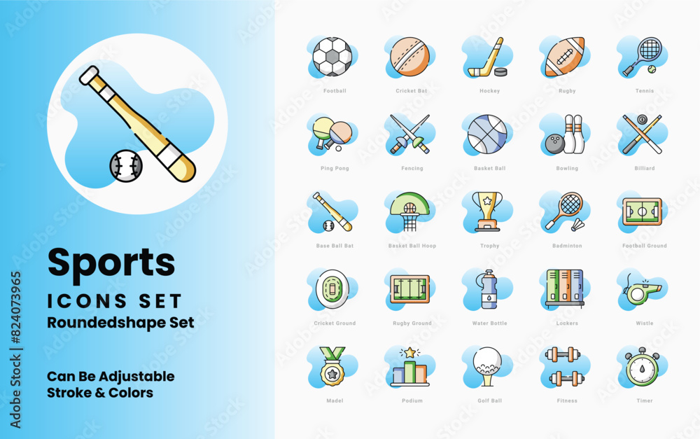 Sports icons collection. Set contains such Icons as Superstar, Prodigy ...