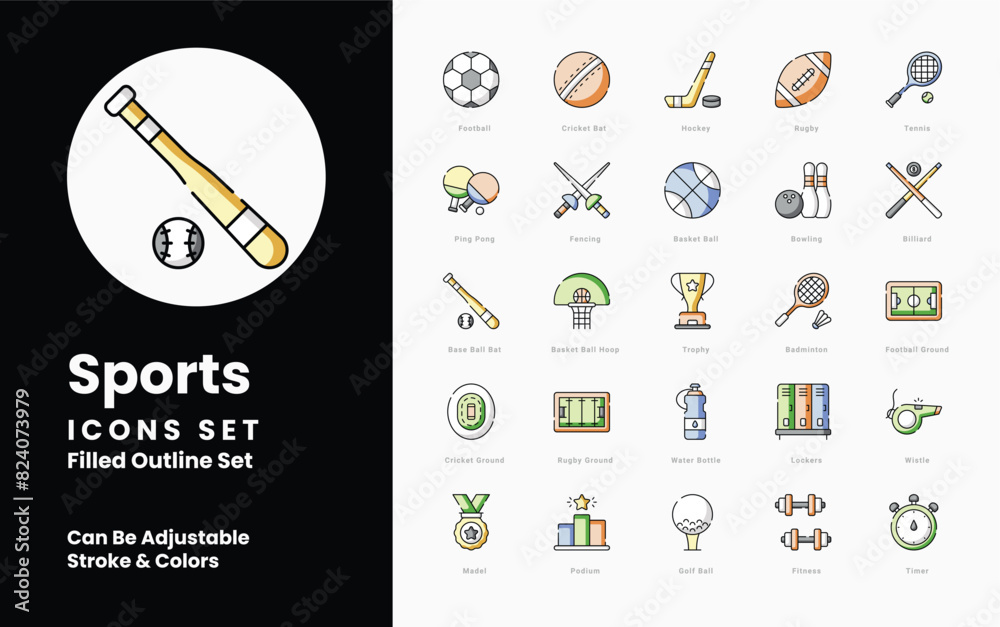 Sports icons collection. Set contains such Icons as Superstar, Prodigy ...