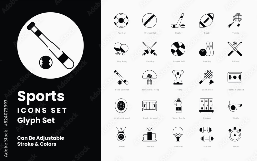 Sports icons collection. Set contains such Icons as Superstar, Prodigy ...