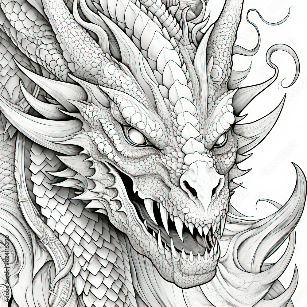 Ilustrace „ Dragon Coloring Pages for Kids and Adults | Printable ...