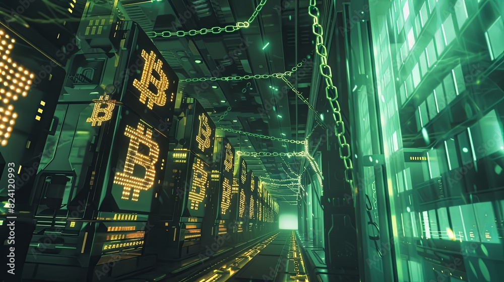 Blockchain-themed visuals often convey a sense of trust and ...