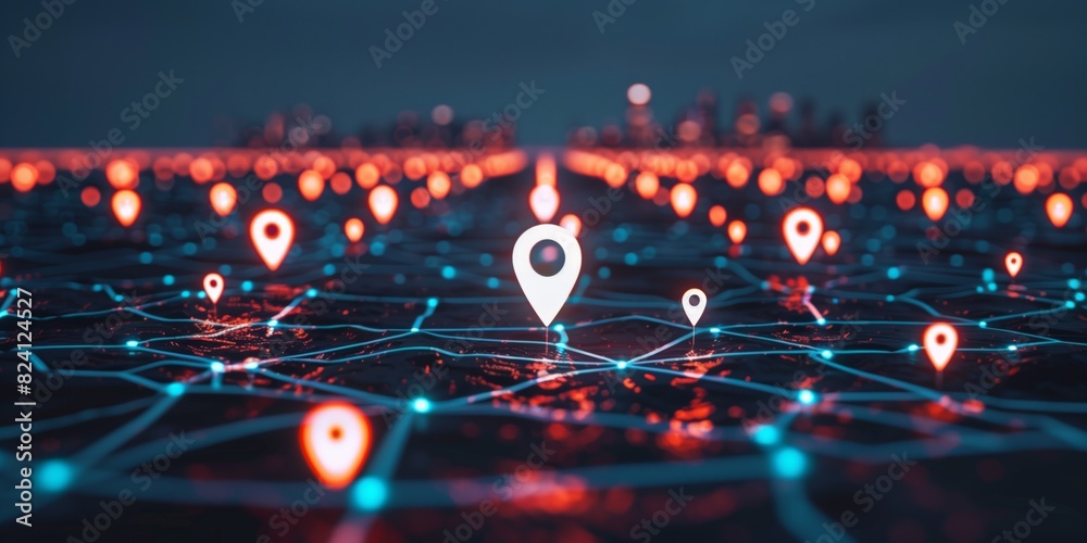 Hyperlocality concept. Geofencing and GPS for targeted location-based ...