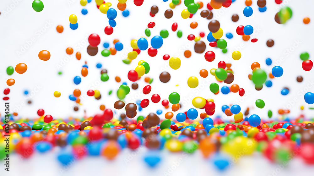 Colorful Candies: The image is dominated by a plethora of small, round ...