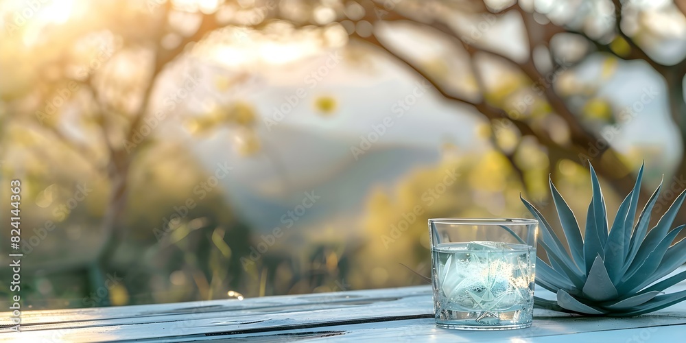 Tequila made in Mexico from agave plants in scenic landscape. Concept ...