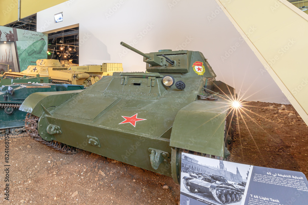 Royal Tank Museum, Amman, Jordan - May 4, 2024: Detailed view of a ...