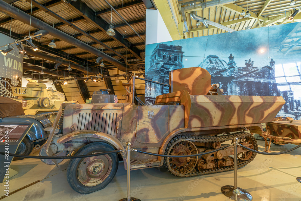Royal Tank Museum, Amman, Jordan - May 4, 2024: 1940s French Unic P107 ...