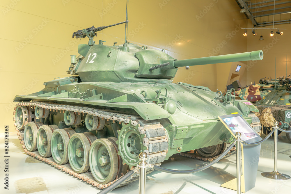 Royal Tank Museum, Amman, Jordan - May 4, 2024: Refurbished Norwegian ...