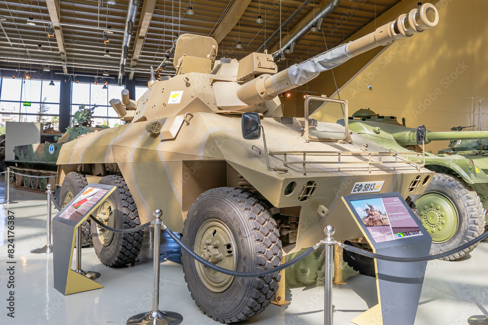 Royal Tank Museum, Amman, Jordan - May 4, 2024: Six-wheeled EE9 ...