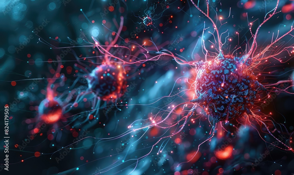 Autoimmune response invading a digital network, Cyberpunk, High ...