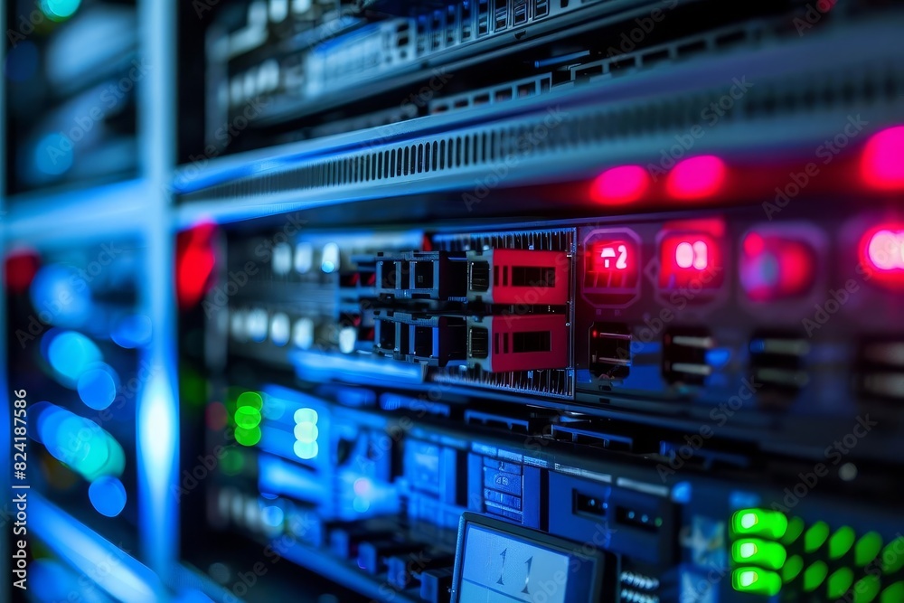 highperformance data center with advanced network devices ensuring reliable operation technology ...