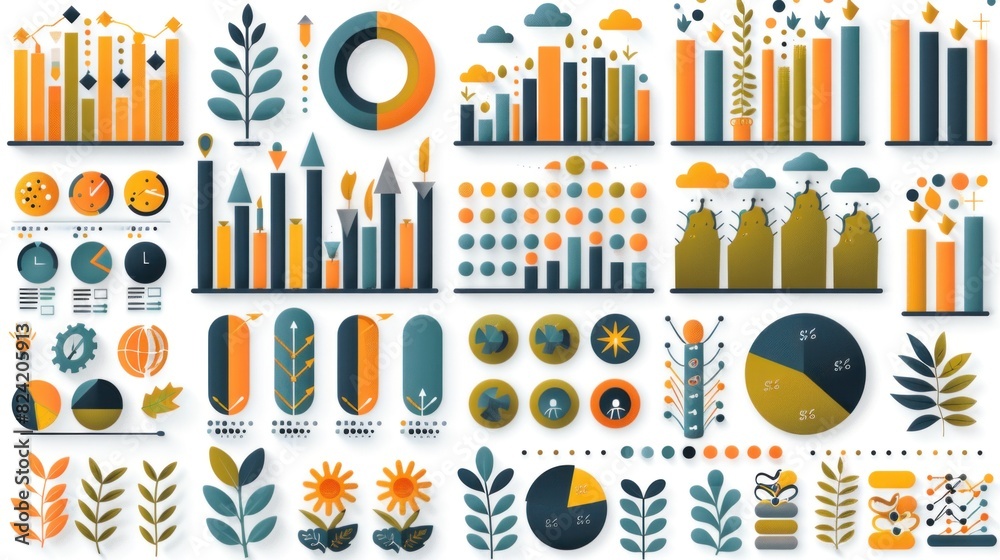 Ultra-realistic business visuals with thunder and growth themes for die ...