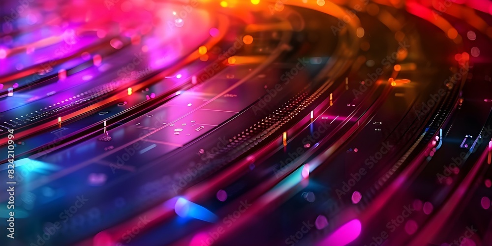 Closeup of silicon wafer used as base material for microchips. Concept ...