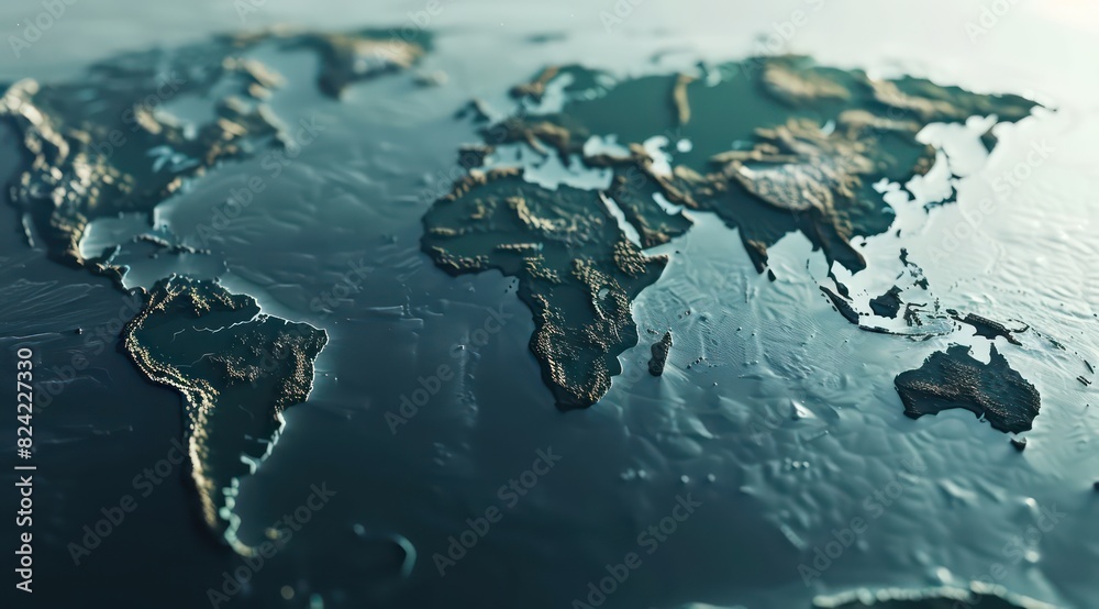 world map wallpaper with realistic details and colors Stock ...