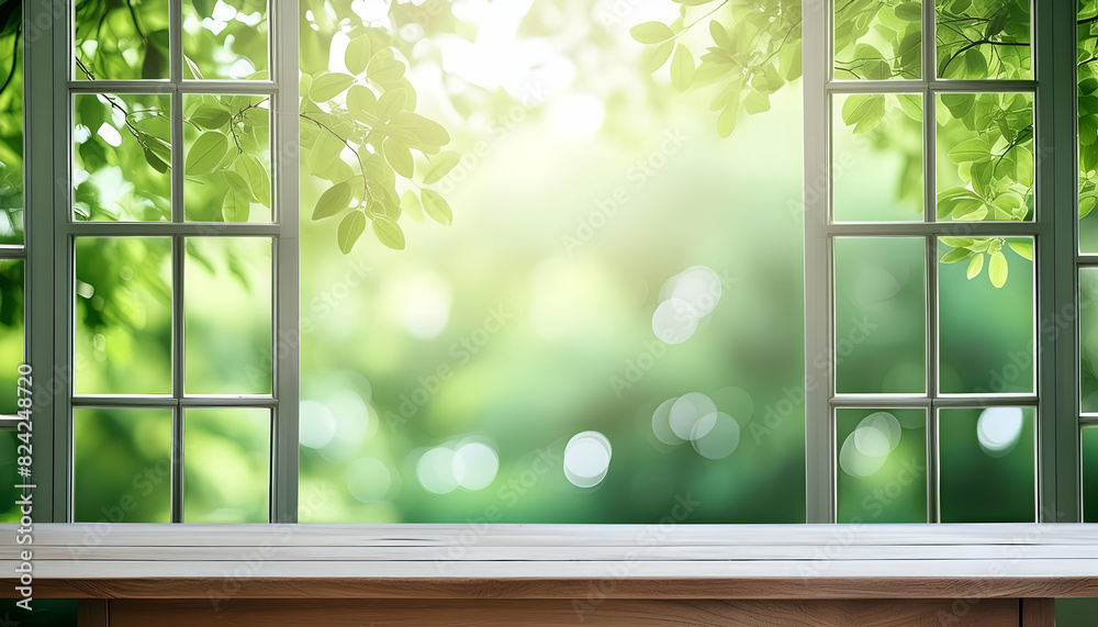 Nature of green leaf in garden at summer under sunlight view through ...
