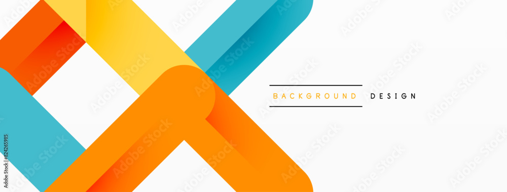 Colorful lines with shadows. Geometric background design. Vector ...