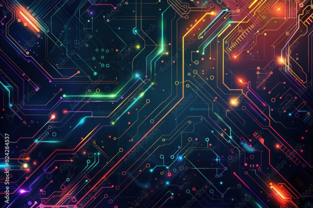 Modern circuit technology background for slide presentations or ...