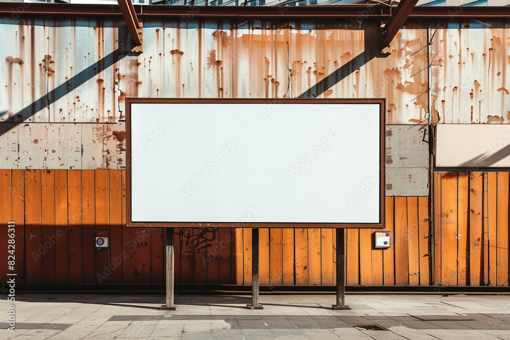 Mockup of a Blank White Horizontal Billboard at Railway Station | Blank ...