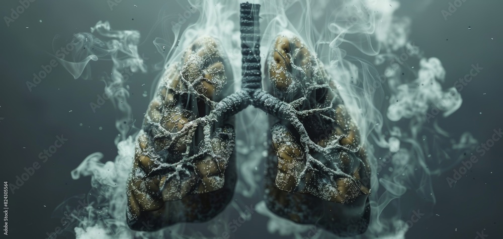 Unhealthy lungs due to smoking, Poor air quality, Diseased lungs ...
