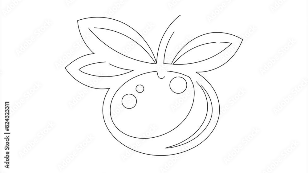 Cranberry Fruit, animation video in continuous line art style ...
