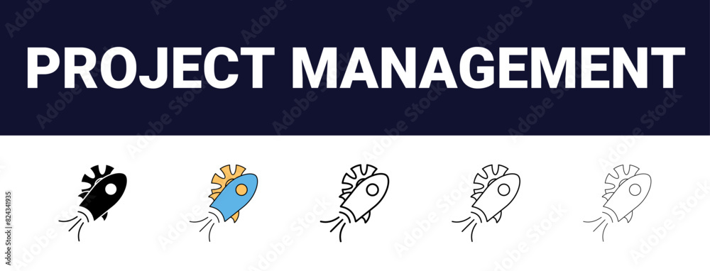 Different style project management icon collection. task management ...