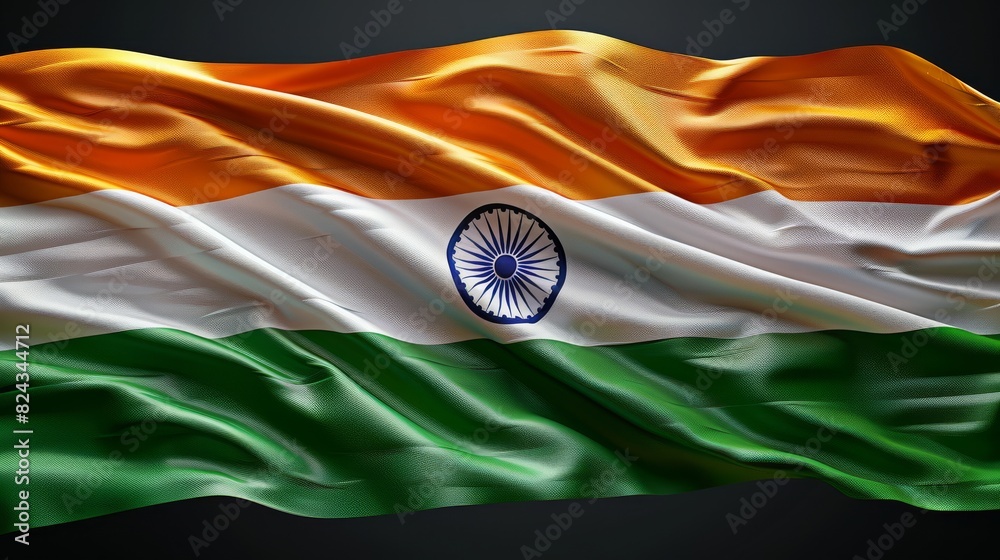 High-Resolution Image of the Indian National Flag Waving, Displaying ...