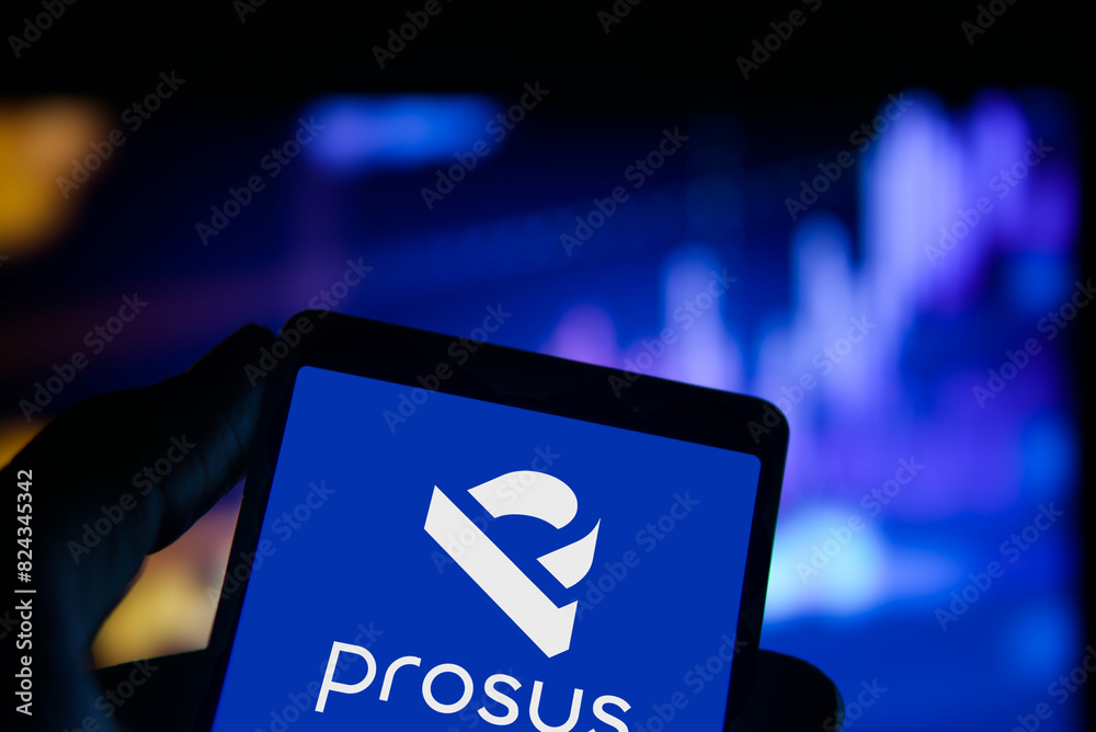 Dhaka, Bangladesh- 26 May 2024: Prosus logo is displayed on smartphone ...