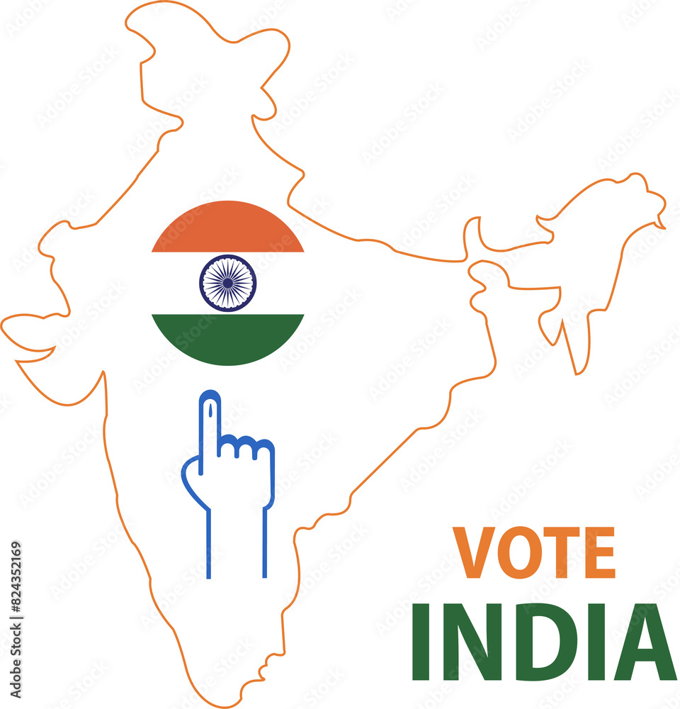 vote for india, illustration vector Of Showing Voting Finger, National ...