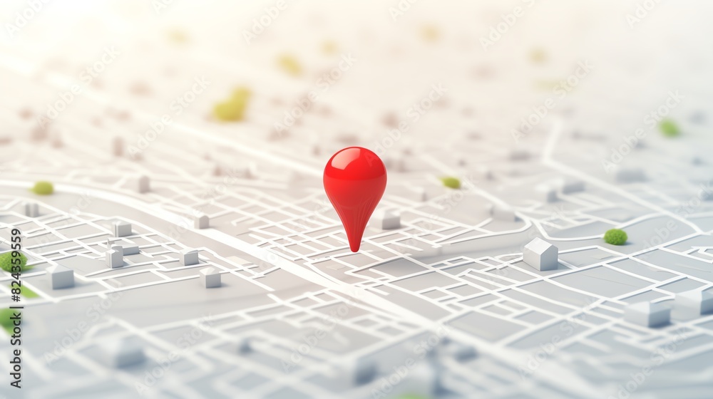 Location pin icon on earth city urban map indicating the location and ...