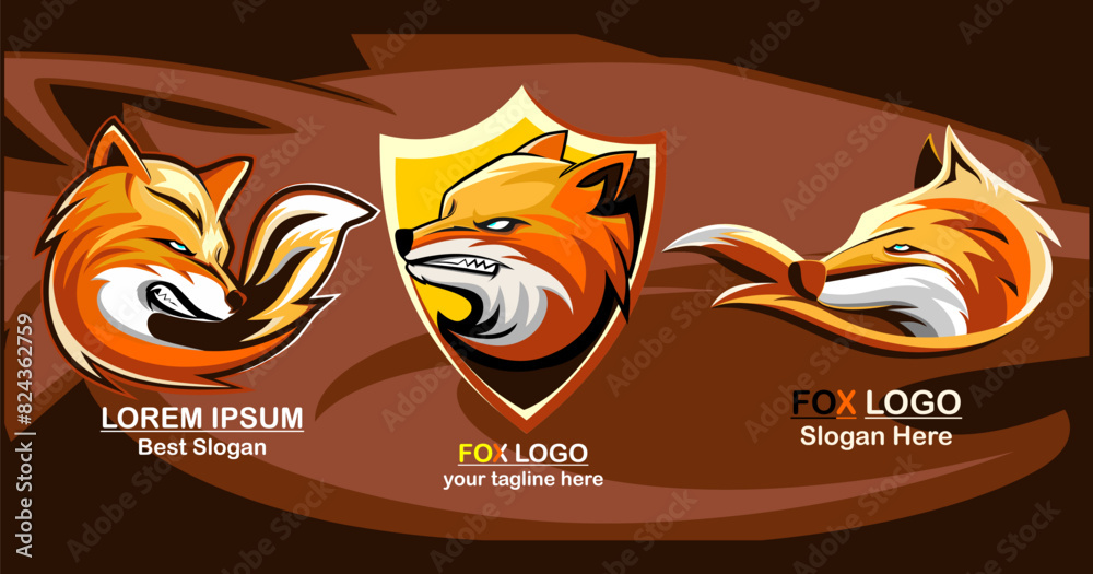 foxs mascot logo design vector. Fox head mascot collection, fox icon ...
