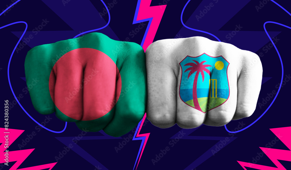 Bangladesh VS West Indies T20 Cricket World Cup 2024 concept match ...