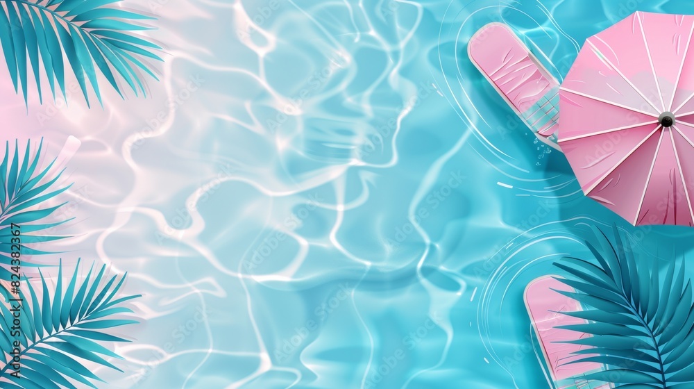 Summer pool background vector illustration. swimming pool blue and pink ...