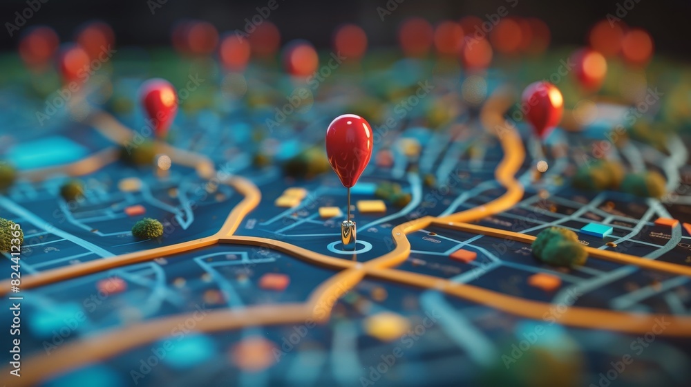 Geographic Information System (GIS): A 3D vector illustration of a map ...