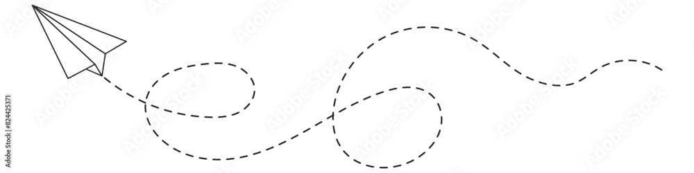 Paper plane with dotted line, Origami paper airplane, Travel and route ...