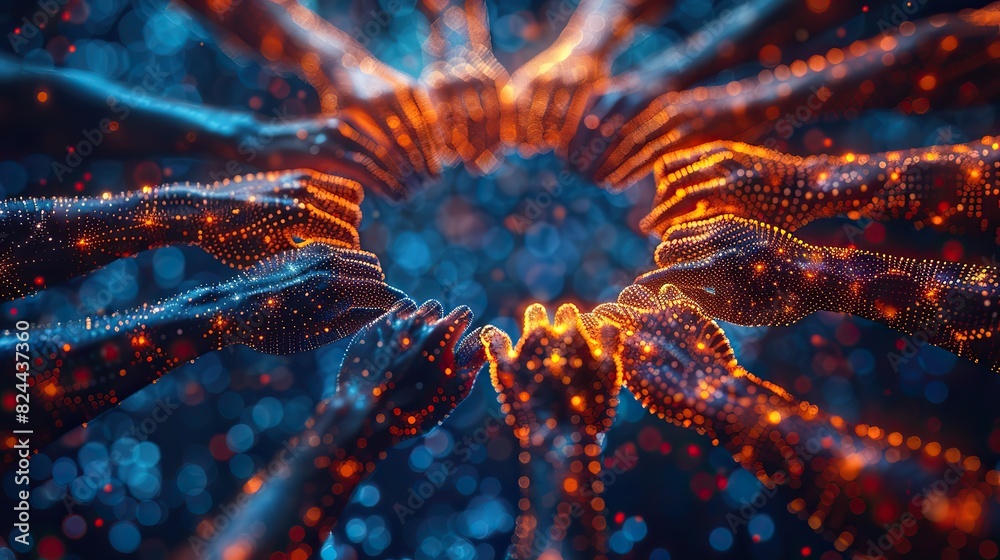 An illustration of interconnected hands forming a circle, symbolizing ...