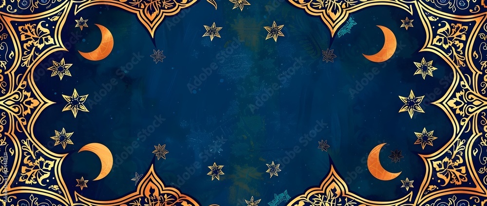 Intricate Eid al Adha Themed Doodle Border Design with Blank Space for ...