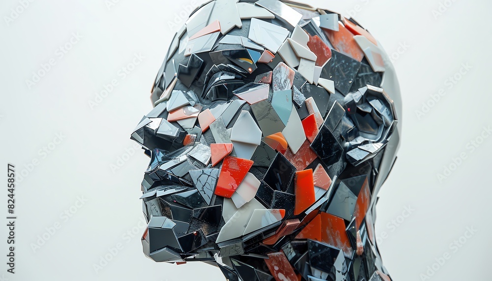Abstract human form image of a 3D sculpture representing human anatomy ...