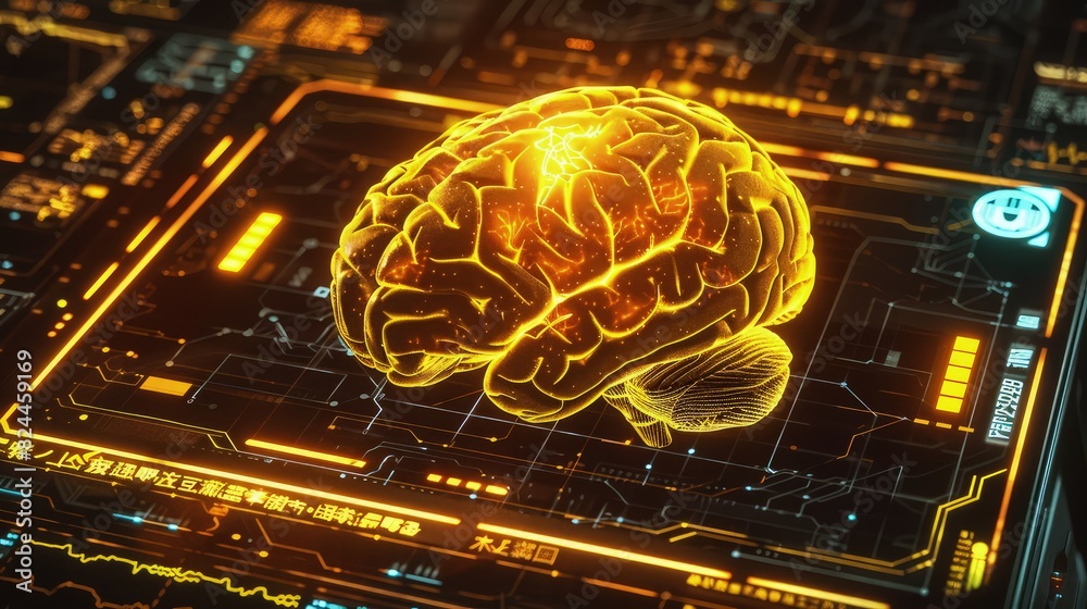 A realistic medical illustration of the parietal lobe, involved in ...