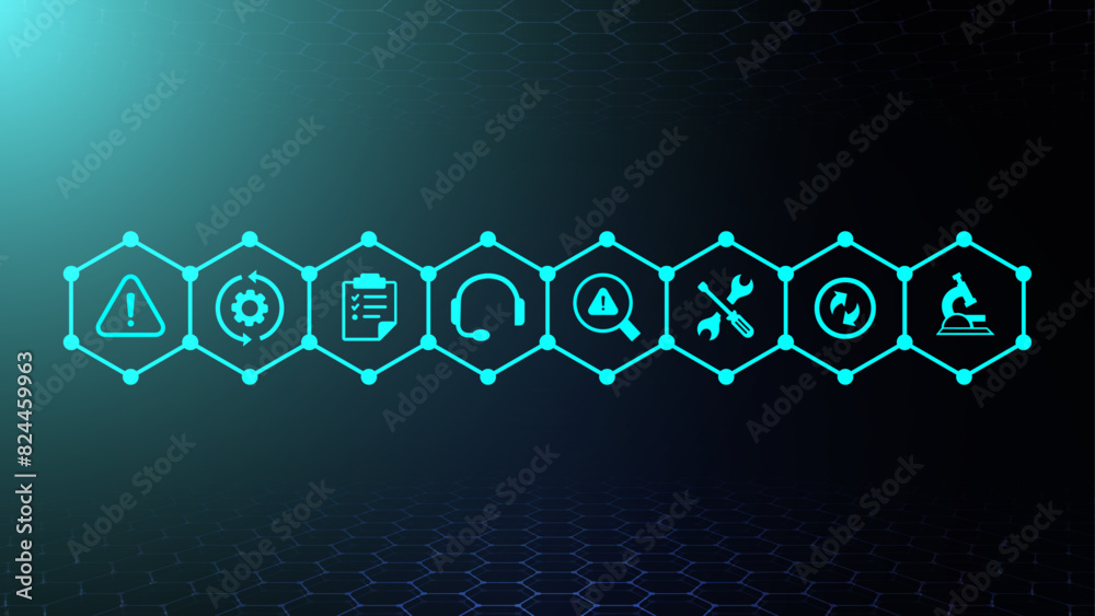 Incident management icons banner . vector illustration concept business ...