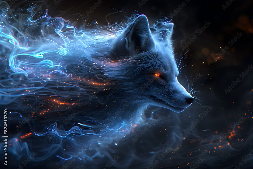 Mystical Nine-Tailed Fox - Ancient Guardian Spirit Cloaked in ...
