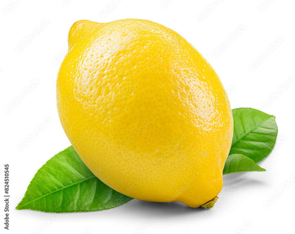 Lemon with leaf isolated png. Whole lemon with leaves on transparent ...