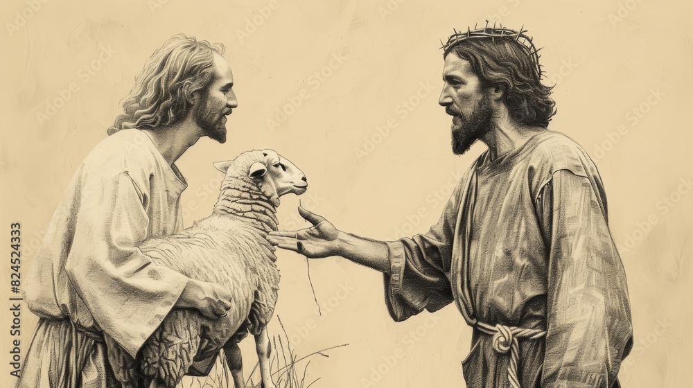 Jesus’ Commission to Peter to Feed His Sheep, Biblical Illustration of ...