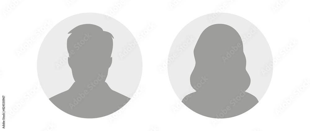 Flat illustration in grayscale. Avatar, user profile, person icon ...