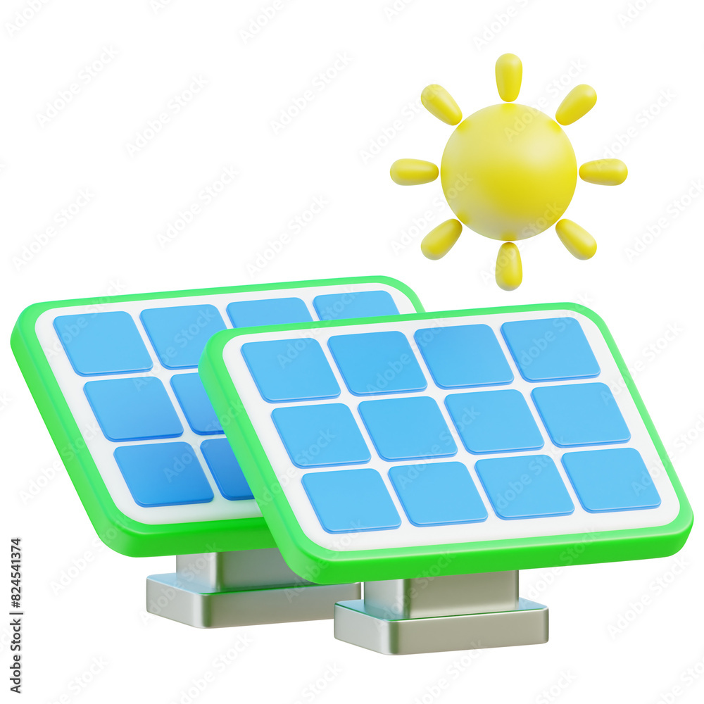 Solar Panel 3d, 3d icon, 3d illustration, style, render, rendering ...