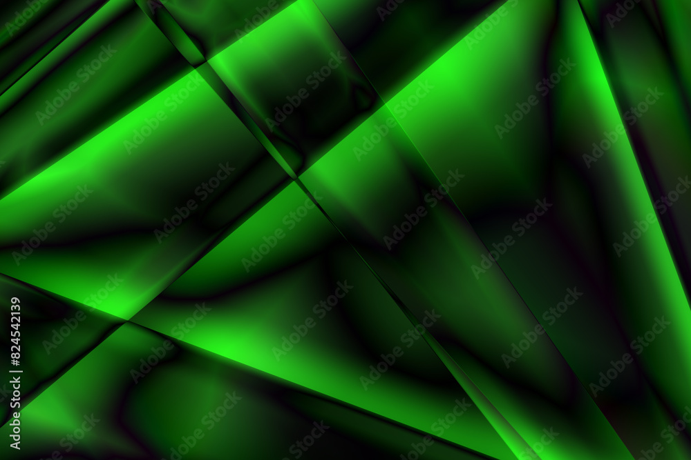 3D Abstract green background design of geometric overlapping shapes in ...