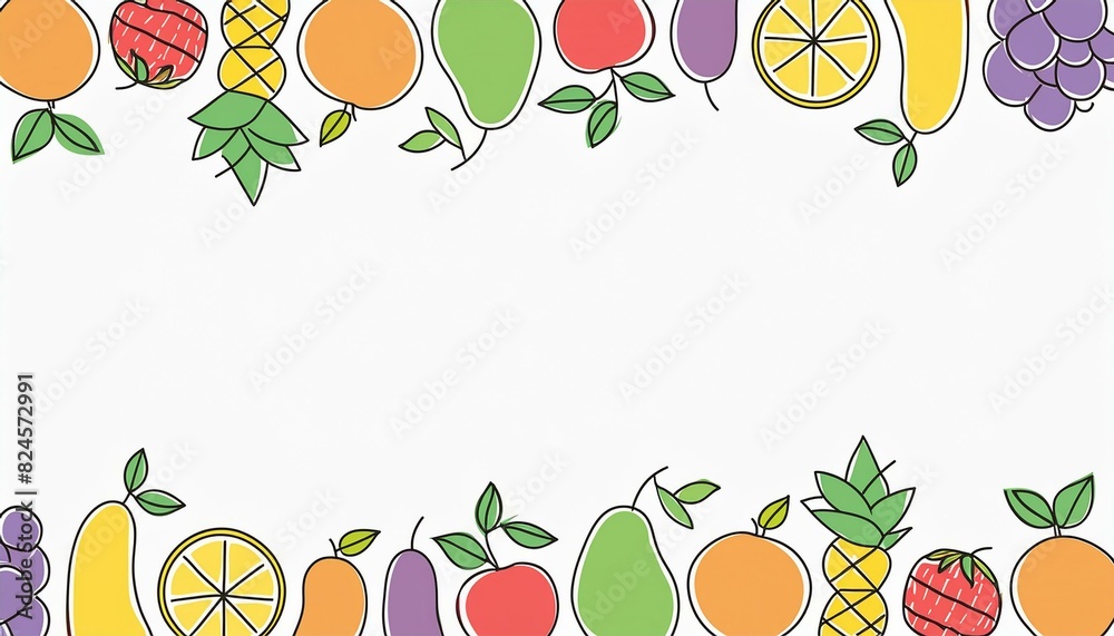 fruits frame border template decoration illustration Stock Illustration ...