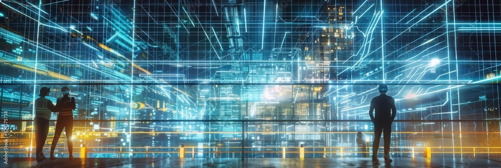 The construction of a building using 3D VFX graphics at a real estate ...