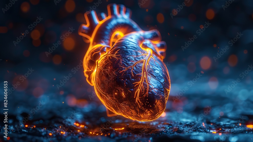 d rendering of a human heart isolated on white and healthcare treatment ...